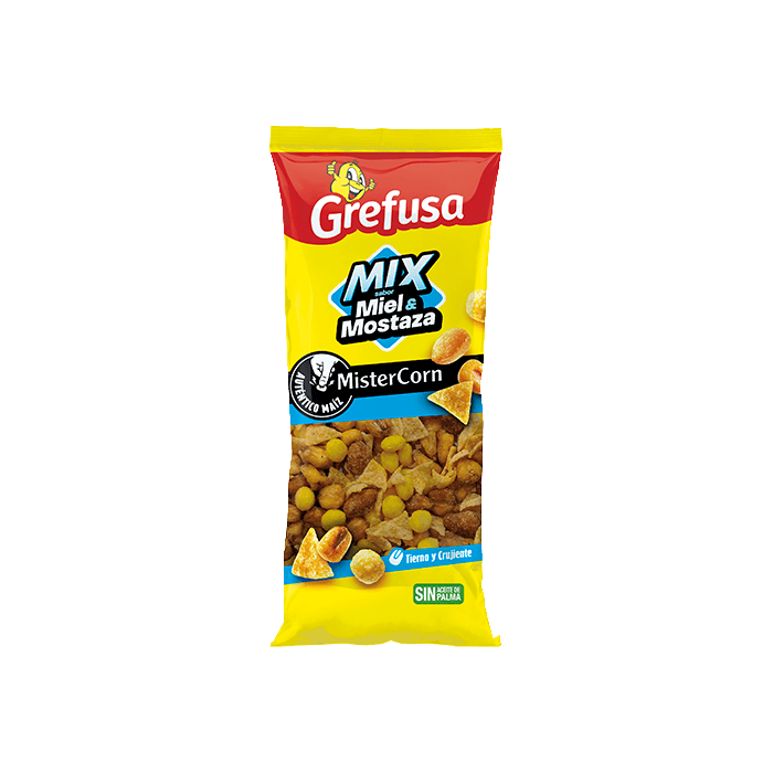 MisterCorn Sabor Mix Miel y Mostaza 97g Grefusa | Distribución Mayorista